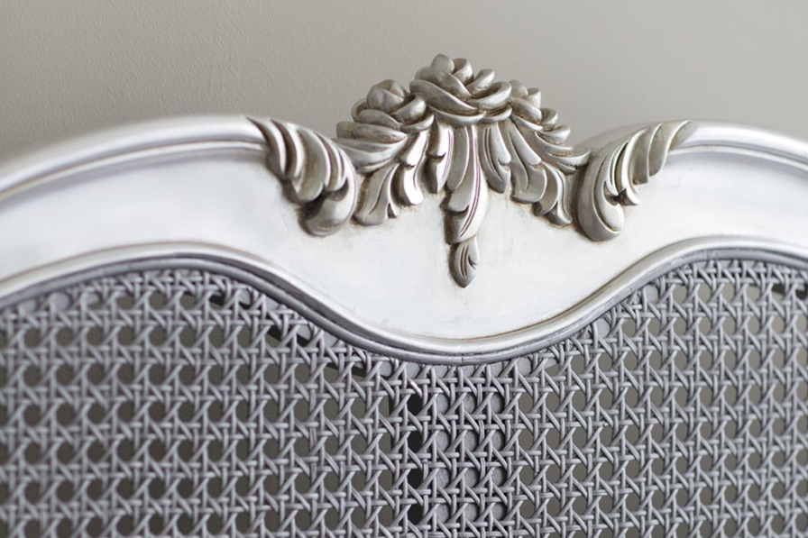 Wooden Bed Frame Rattan Head & Footboard - Curved Design - 3 Finishes - Ivy