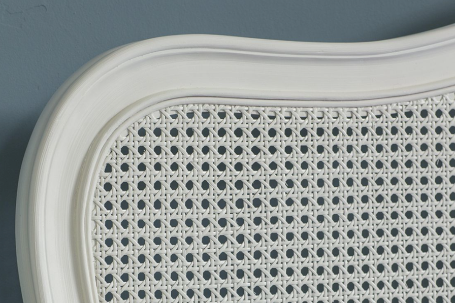 Wooden Bed Frame Rattan Head & Footboard - Curved Design - 3 Finishes - Ivy