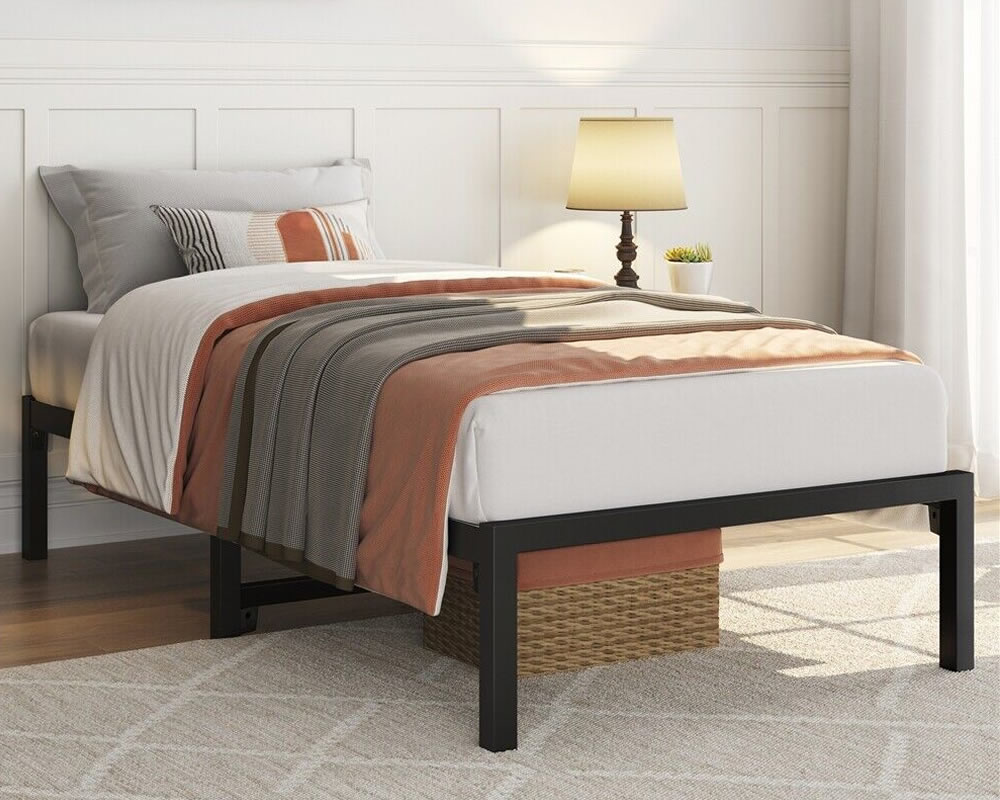 Queen size metal platform bed frame store