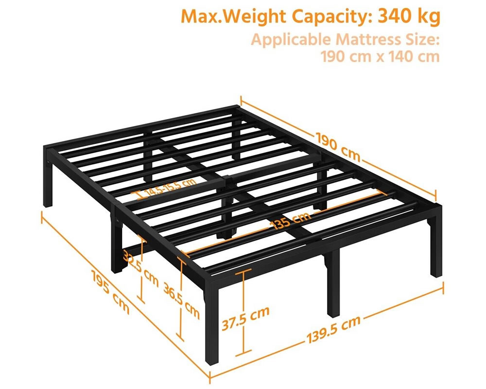 Heavy duty platform bed frame king store