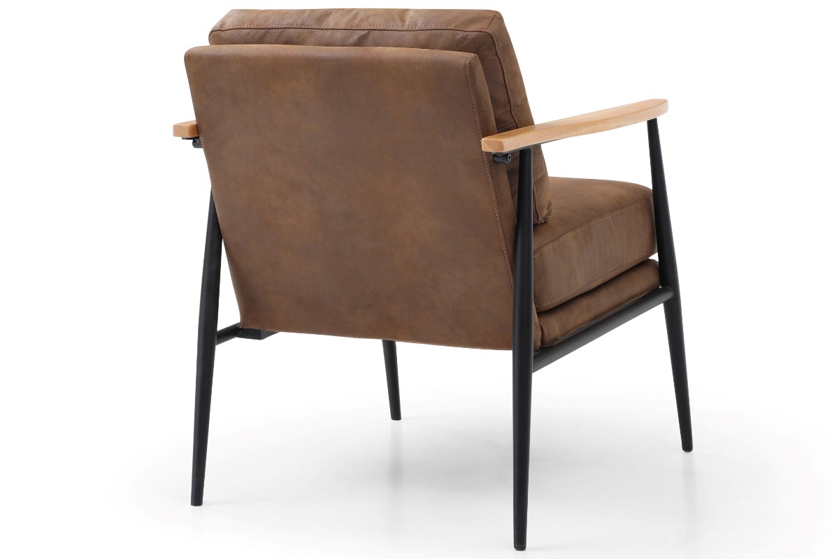 Brown Static Lounge Chair Sturdy Metal Base Bronx