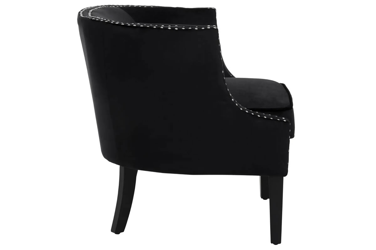 Black velvet chair with studs store