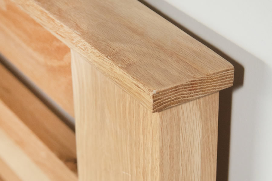 Double Charnwood Solid Light Oak Ottoman Storage Bed - Modern Design