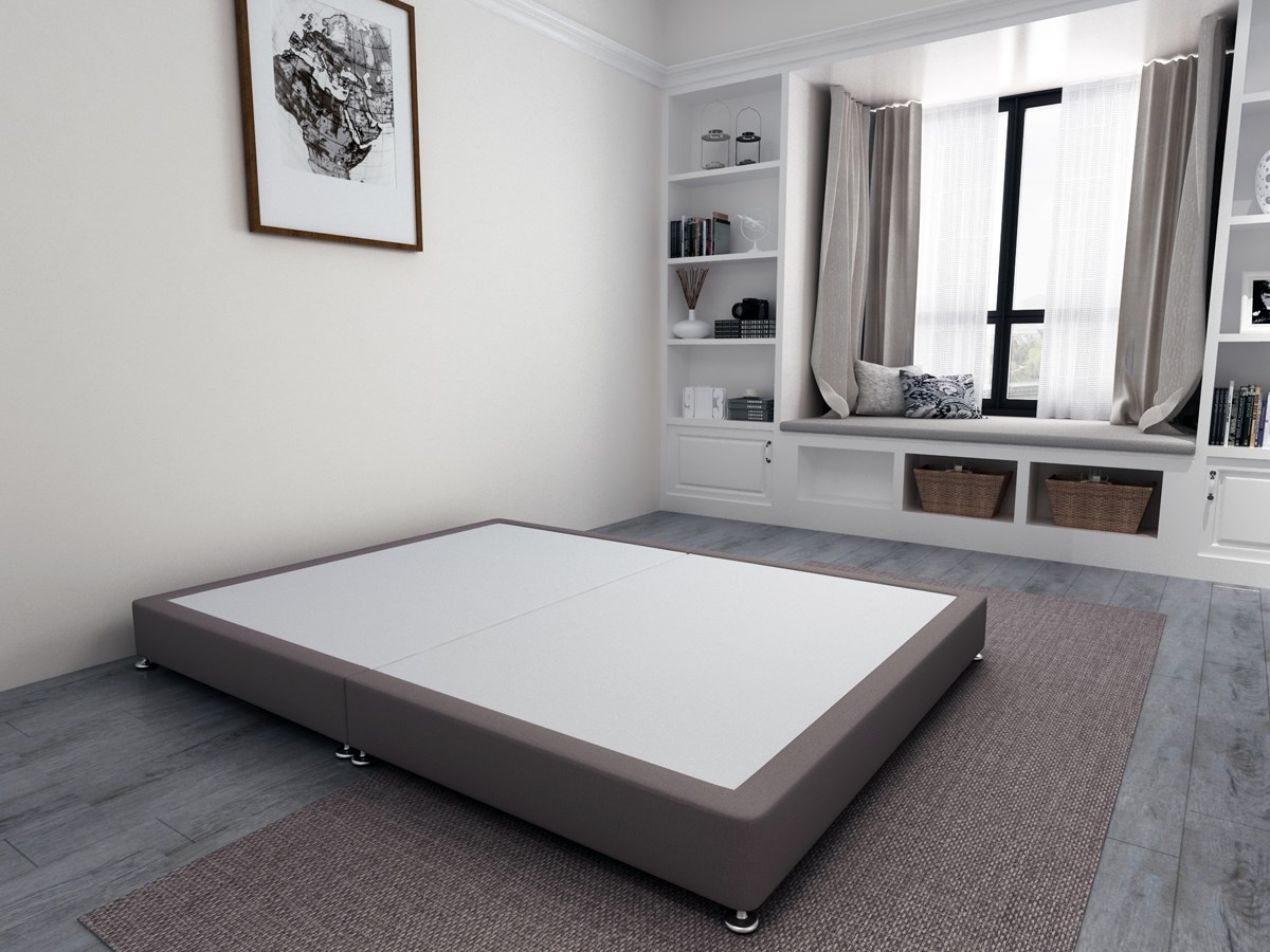 Cream Small Single 2'6'' Low Base On Glides Divan