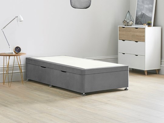 Grey 3'0'' Single Ottoman Storage Side Lift Divan Bed Base